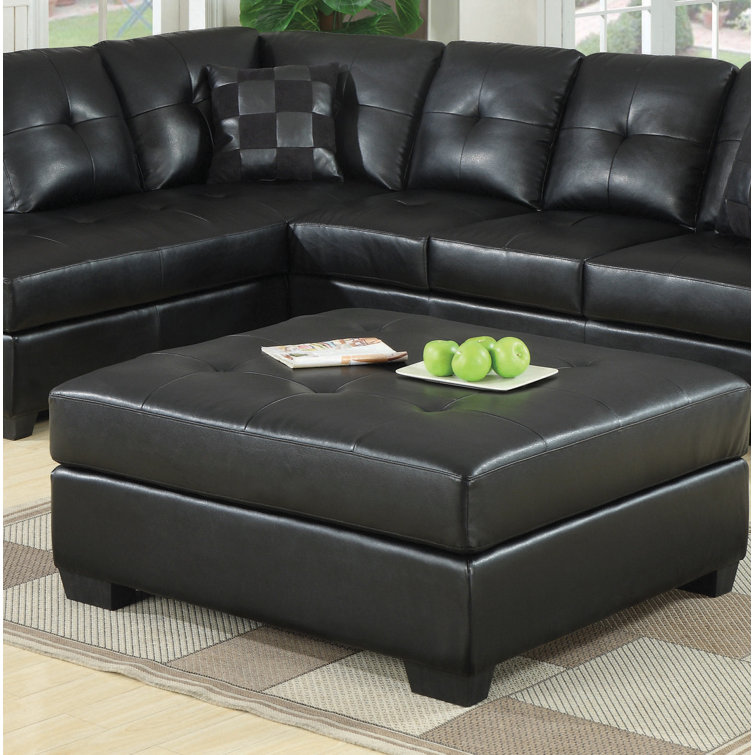 Latitude Run® Arsula 43 Wide Faux Leather Tufted Square Cocktail Ottoman Wayfairca